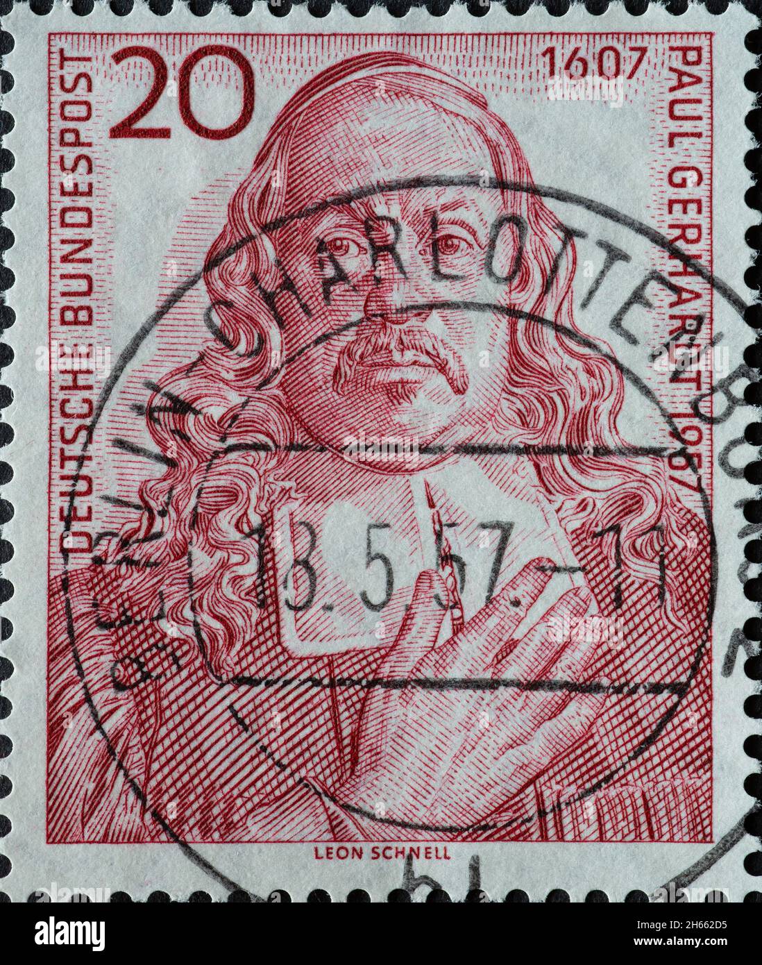 GERMANY - CIRCA 1957: a postage stamp printed in Germany showing an ...