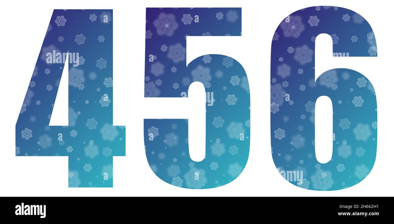 New Year and Christmas numbers - Blue numbers 4 5 6 made from ...