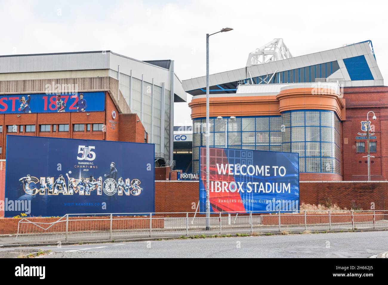 Rangers FC 55 League Titles billboards at Ibrox Stadium, Edmiston Drive ...