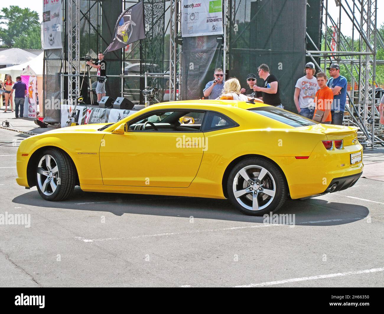 May 21, 2011 - Kiev, Ukraine. Yellow american muscle car Chevrolet ...