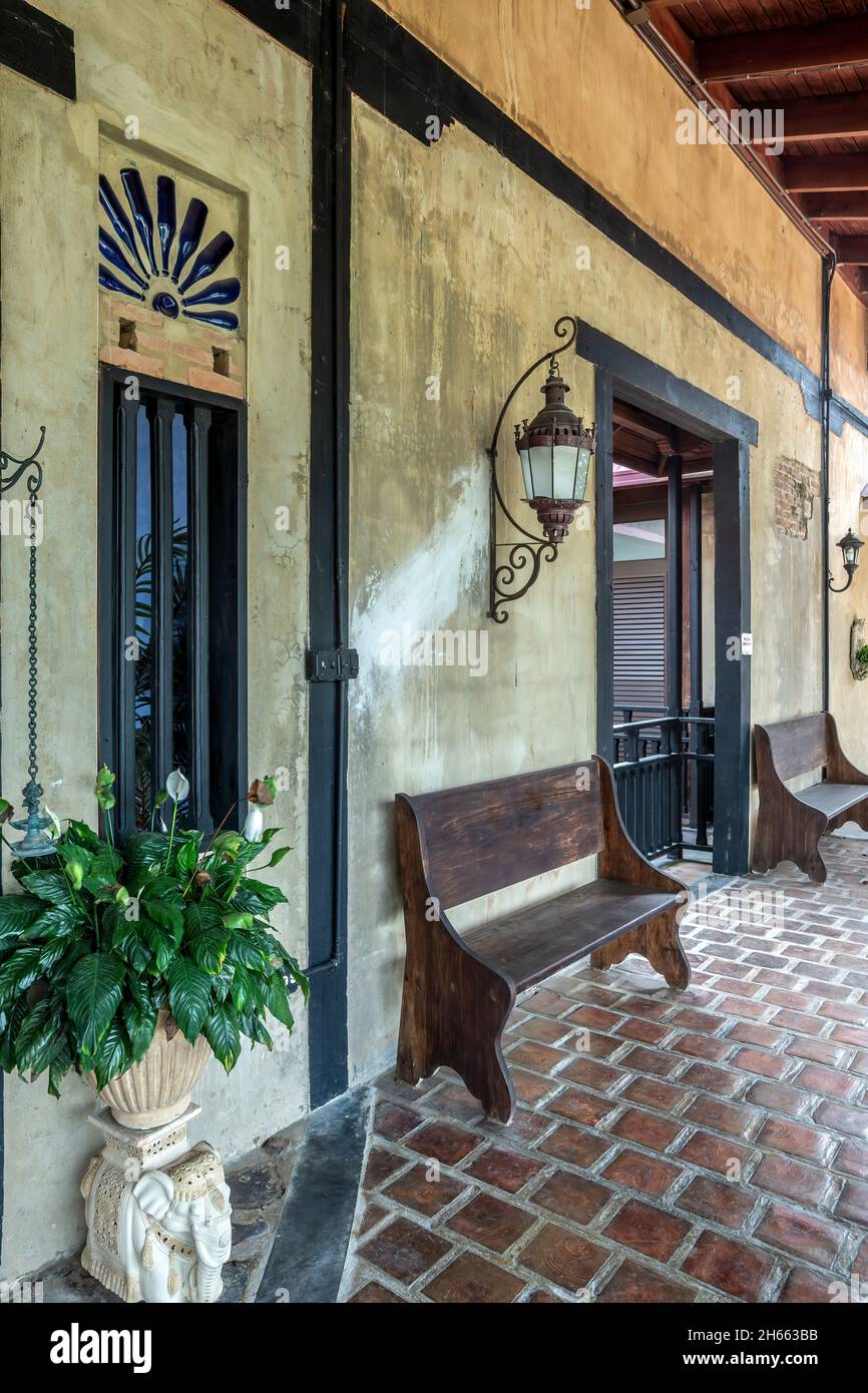 Benches and door, Hacienda Campo Rico, Carolina, Puerto Rico Stock ...