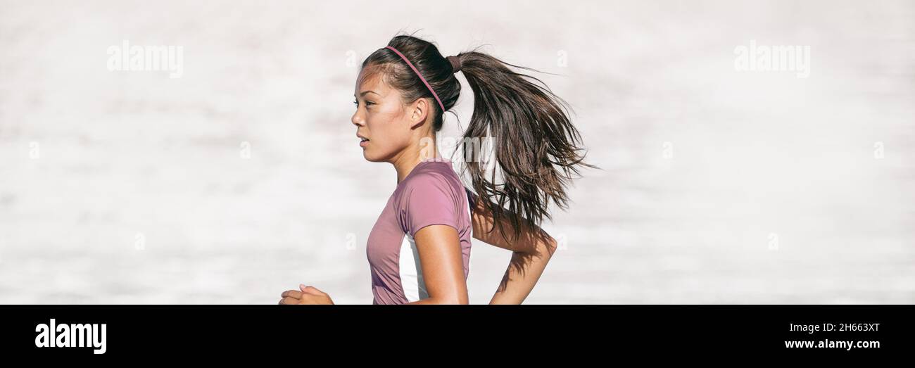 Run trail fitness sport athlete fit girl exercising doing outdoor ...