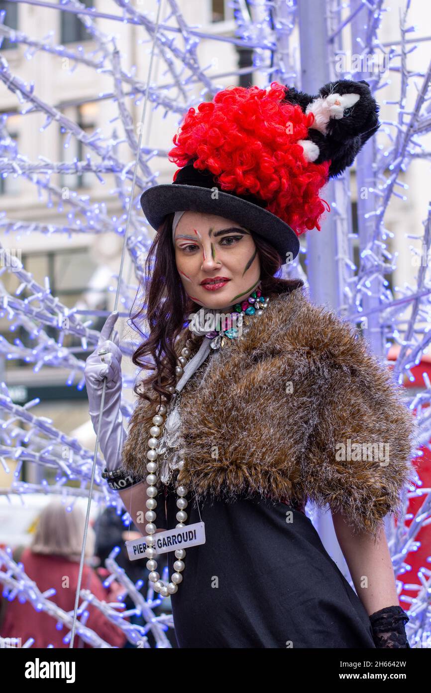 A Model showcases Pierre Garroudi's latest colourful collection at one ...