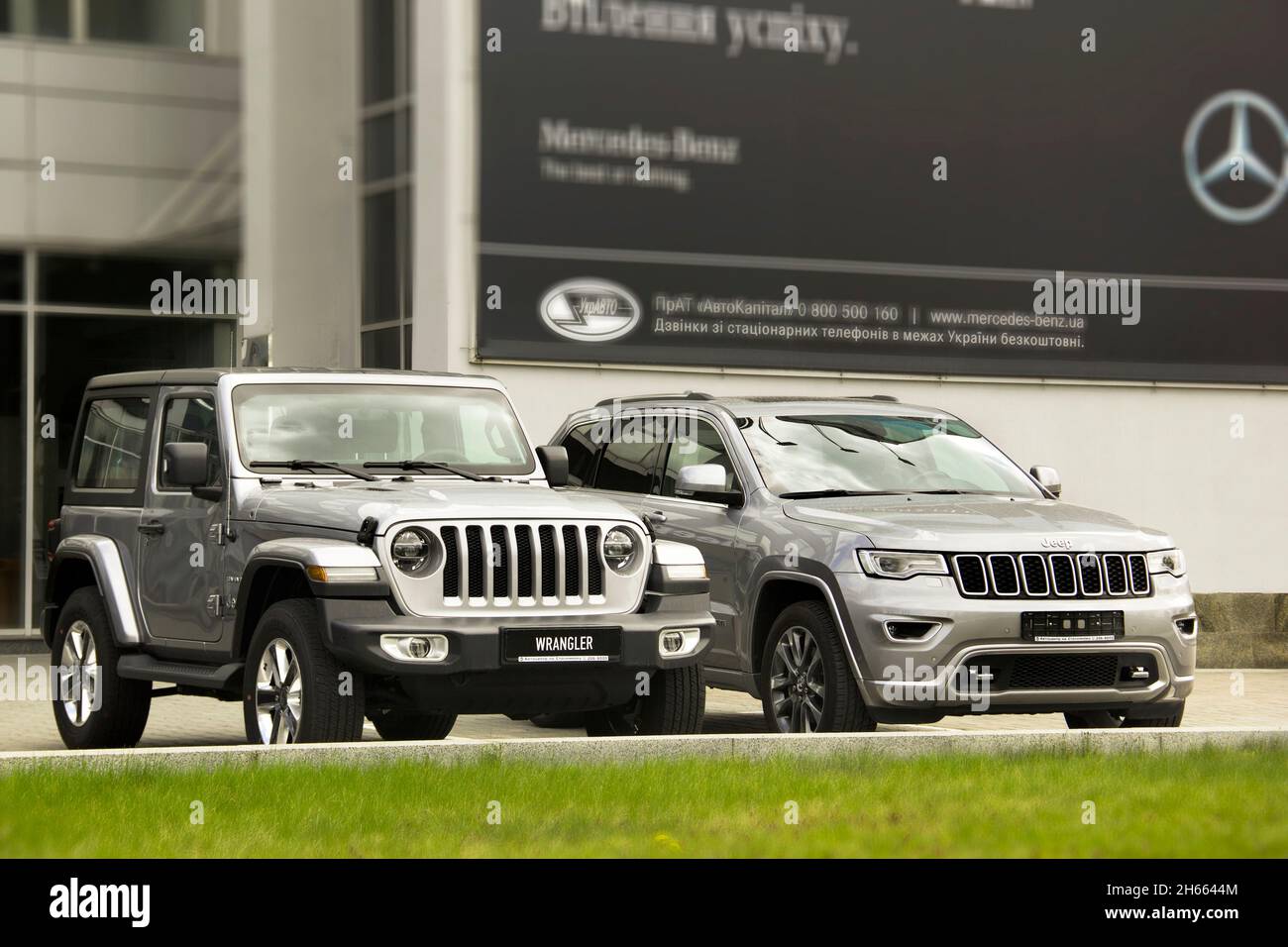 Kiev, Ukraine - April 21, 2020: Two SUVs Jeep in the city. Jeep ...