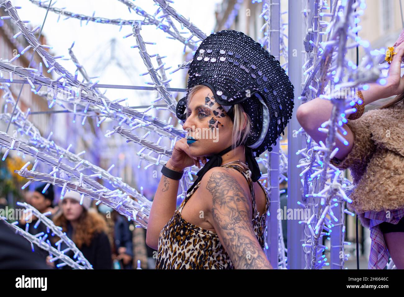 A Model showcases Pierre Garroudi's latest colourful collection at one ...