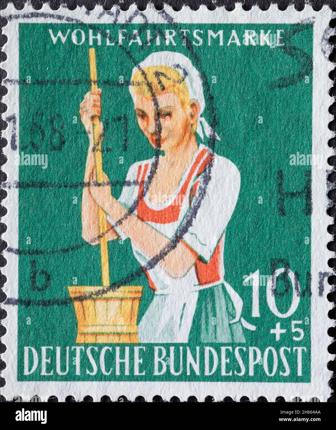 GERMANY - CIRCA 1958: a charitably postage stamp printed in Germany ...