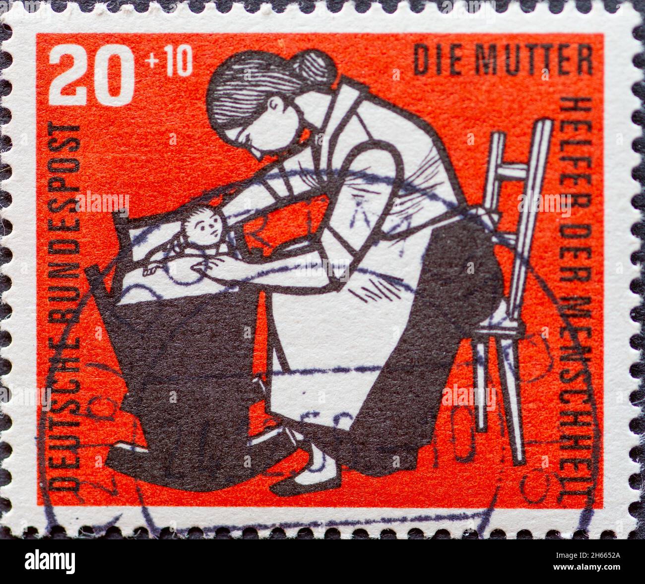 GERMANY - CIRCA 1956: a charitably postage stamp printed in Germany ...