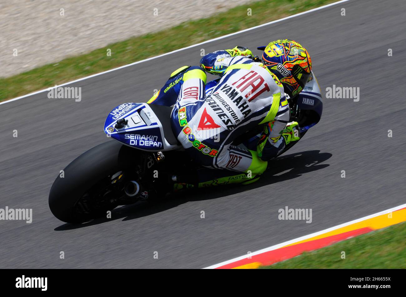 Mugello - Italy, June 5 2010: Italian Yamaha rider Valentino Rossi on ...