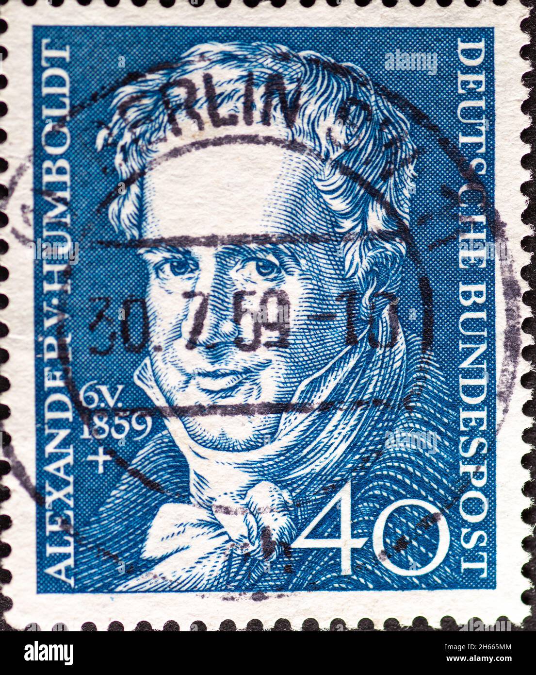 GERMANY - CIRCA 1959: a postage stamp printed in Germany showing an ...