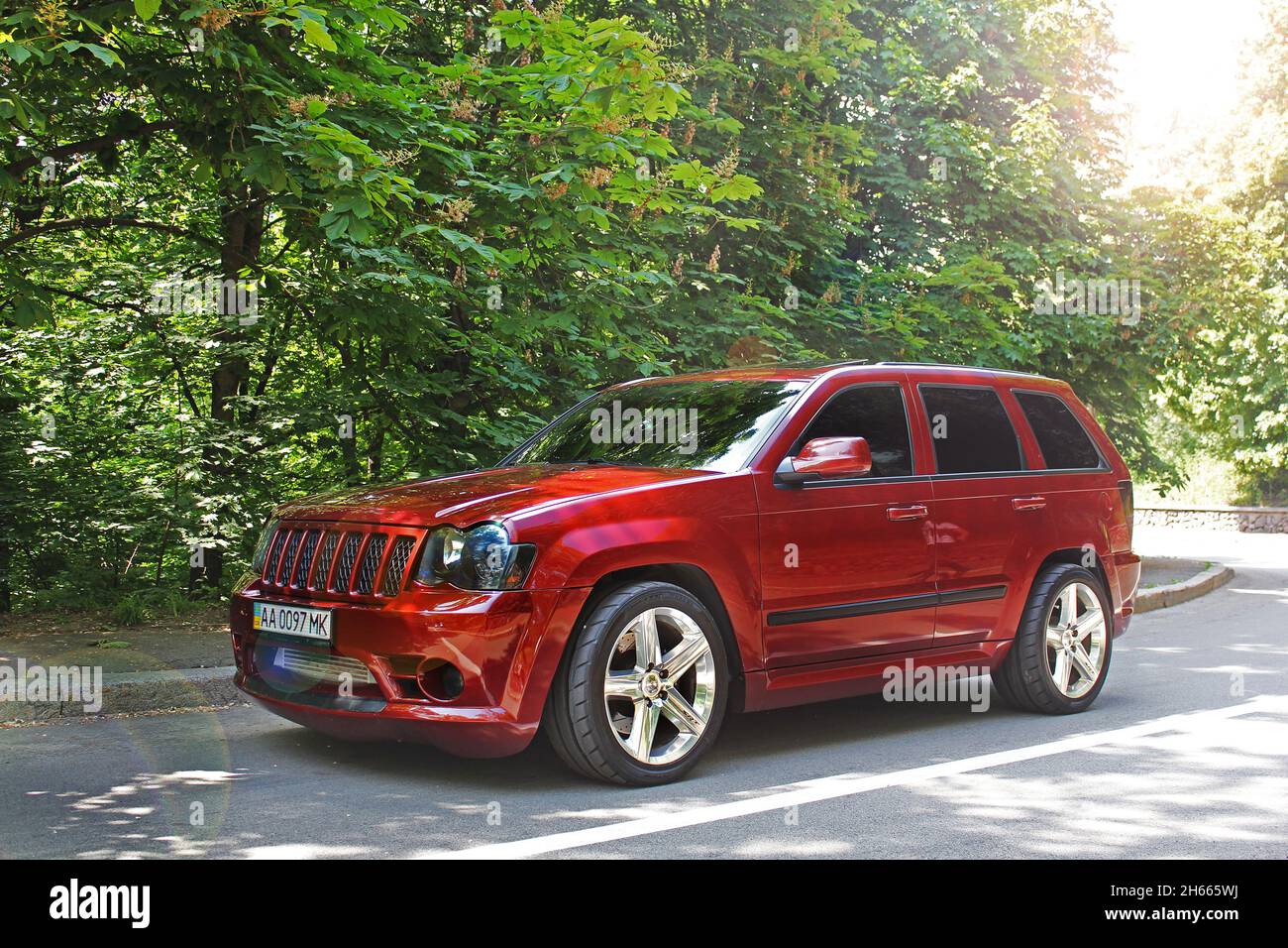 Kiev, Ukraine - May 19, 2013: Jeep Grand Cherokee SRT8 on a beautiful ...
