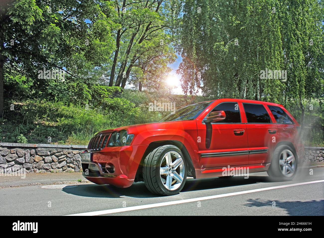 Kiev, Ukraine - May 19, 2013: Jeep Grand Cherokee SRT8 on a beautiful ...