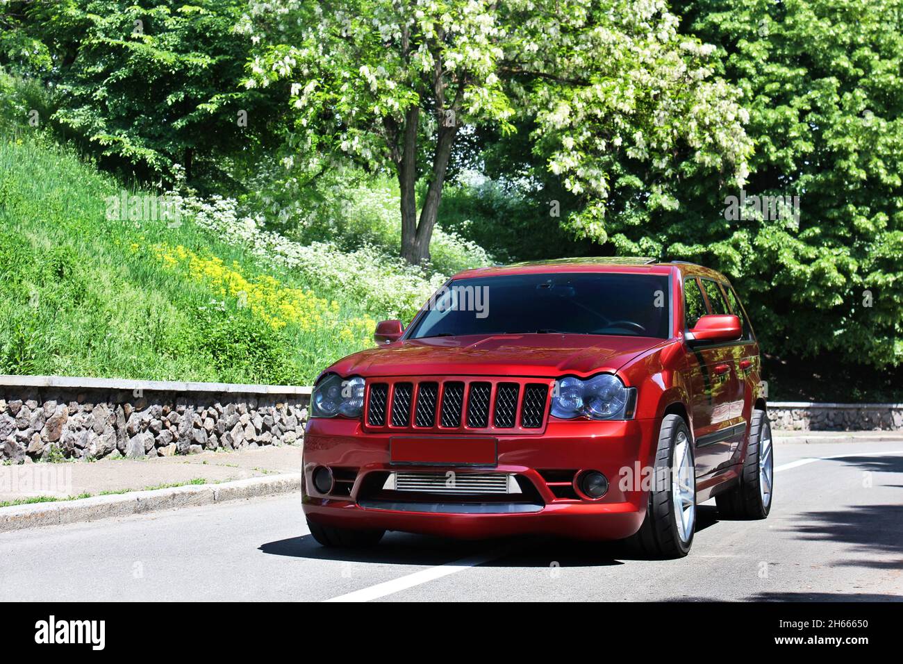 Kiev, Ukraine - May 19, 2013: Jeep Grand Cherokee SRT8 on a beautiful ...
