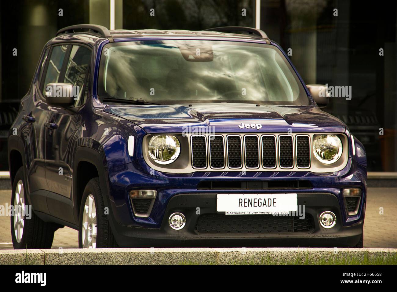 Kiev, Ukraine - April 21, 2020: SUV Jeep Renegade in the city Stock ...