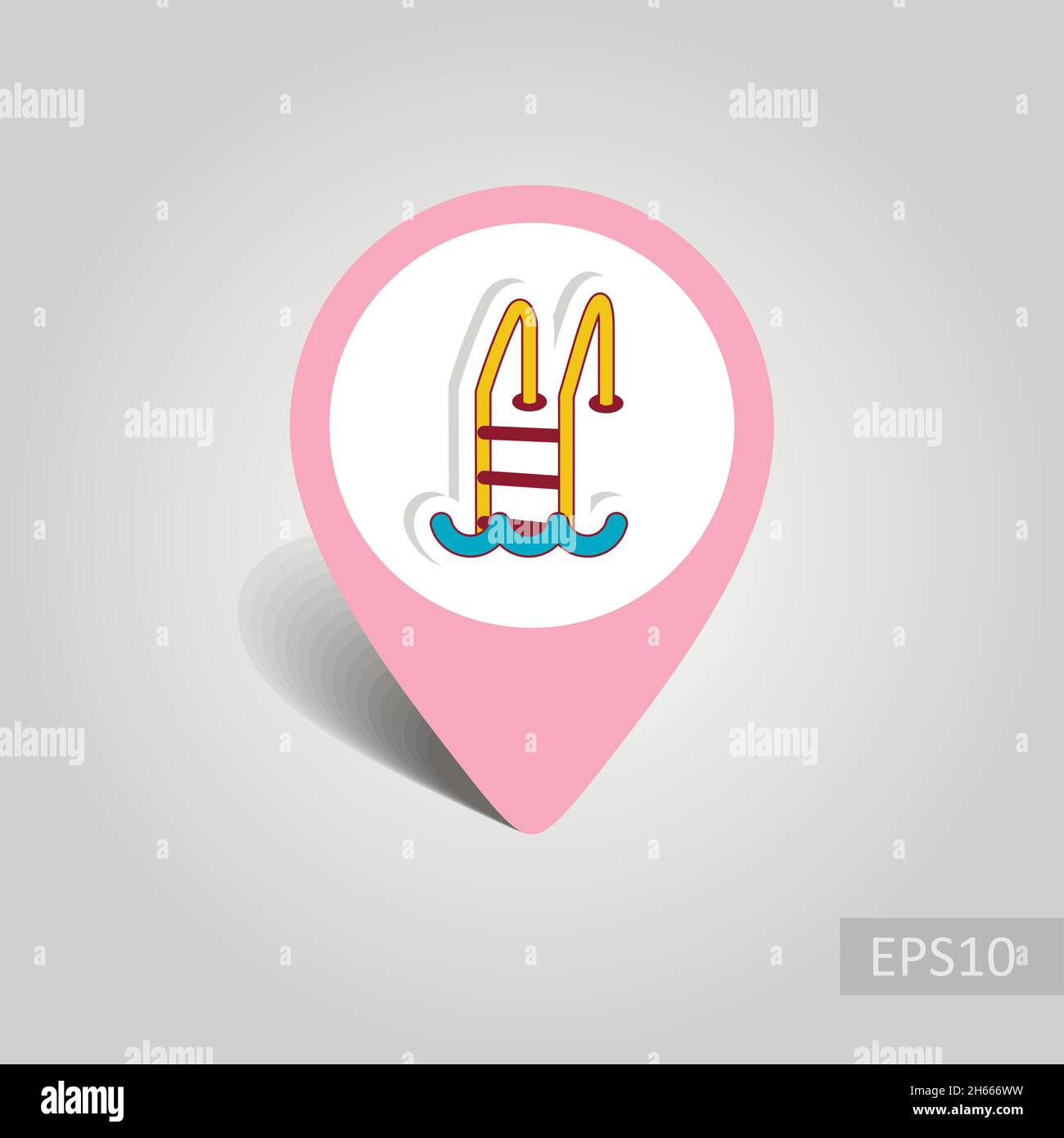 Swimming pool vector pin map icon. Beach Map pointer. Summer Map ...