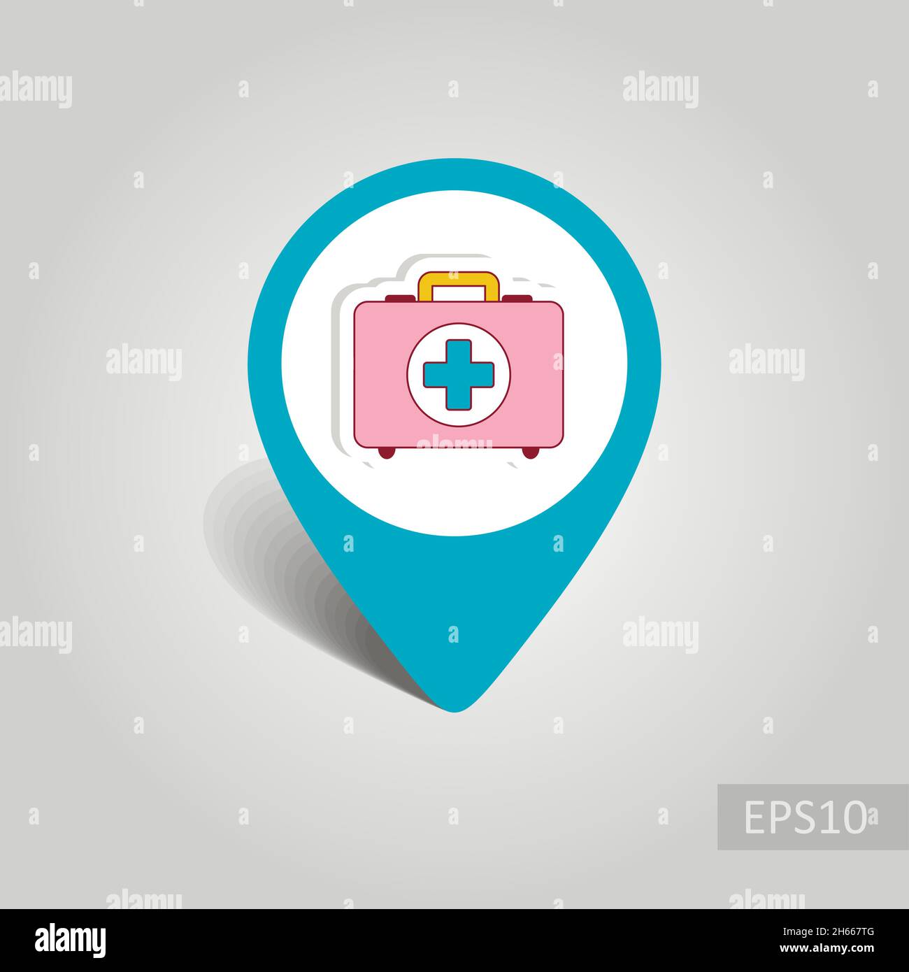 First aid vector pin map icon. Beach Map pointer. Summer Map markers ...