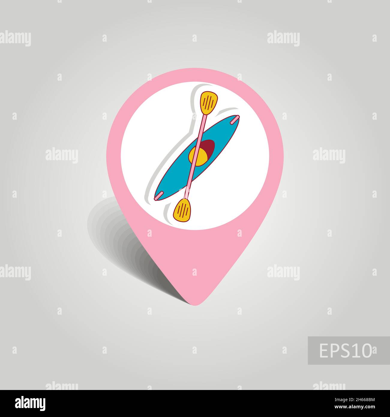 Kayak pin map icon. Canoe vector. Beach Map pointer. Summer Map markers ...