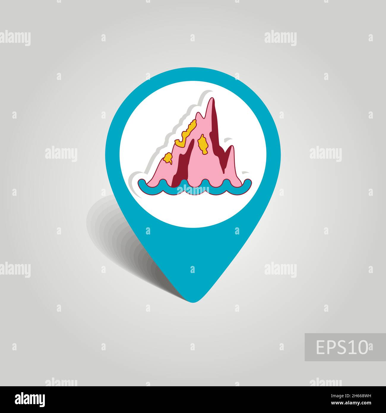 Rocks in the sea vector pin map icon. Travel Map pointer. Summer Map ...