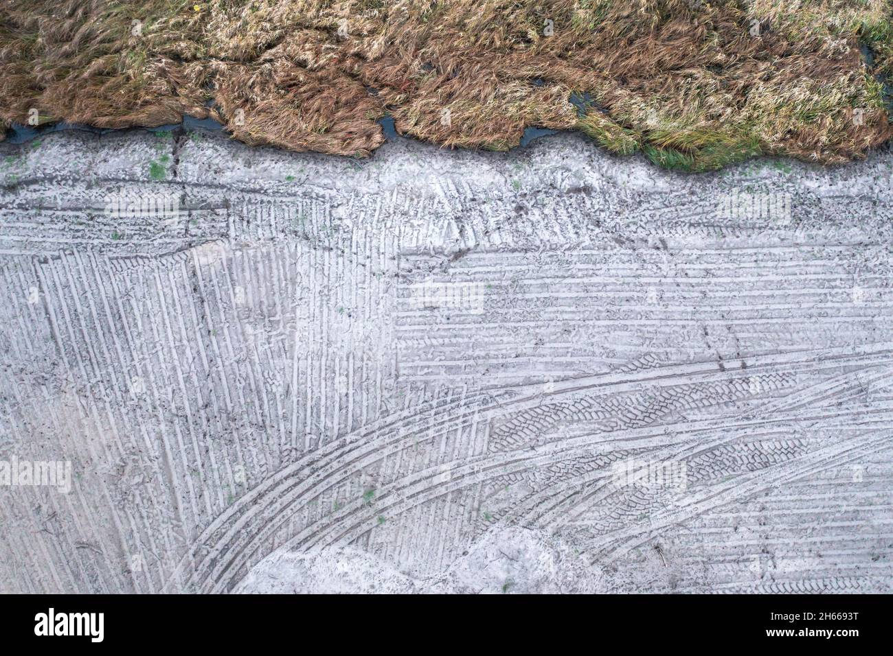 Nature vs civilization, the view from the drone to the meadow and land ...