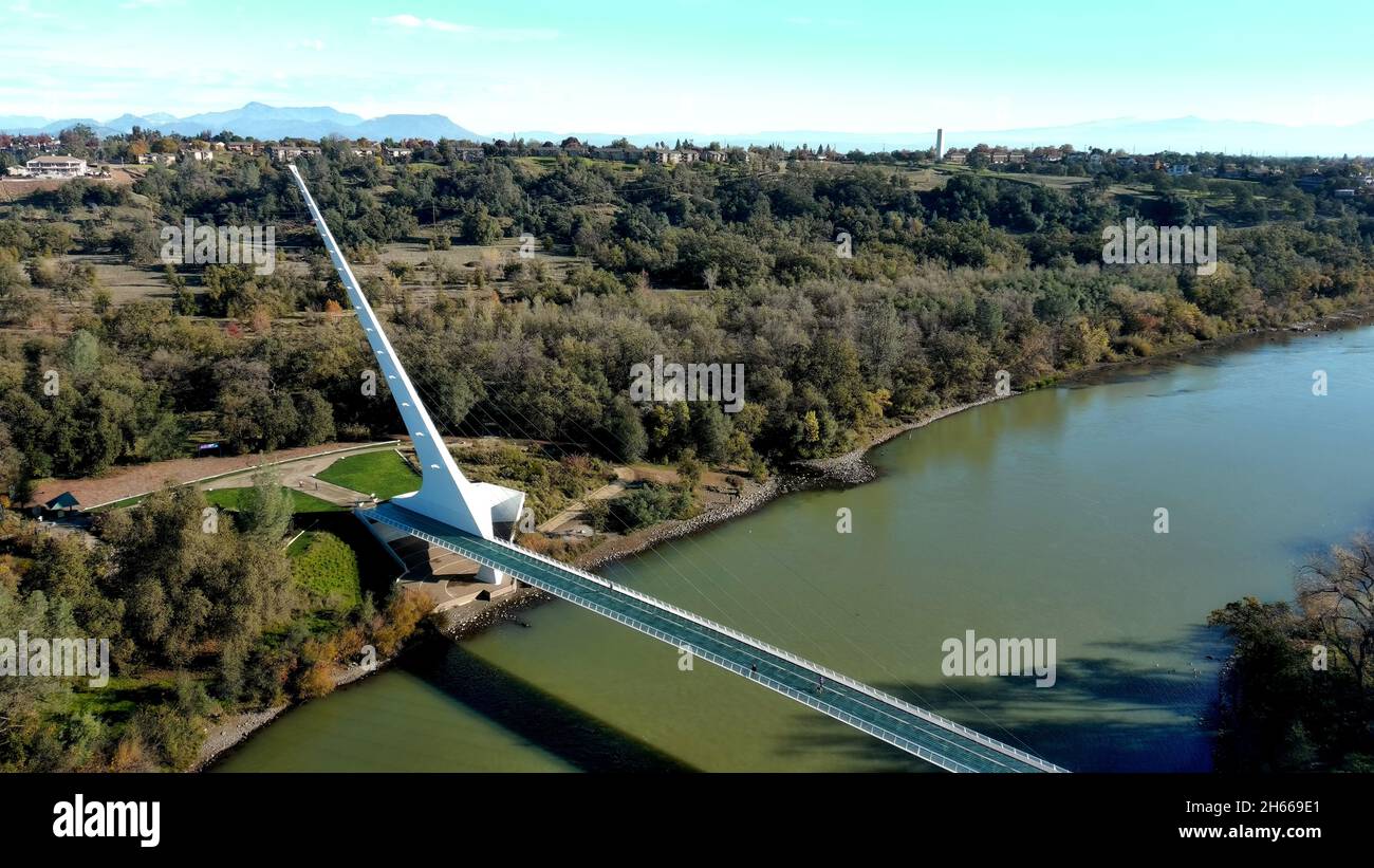 Santiago calatrava design pedestrian bridge crossing hi-res stock ...