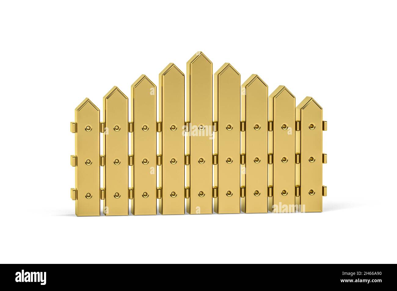 Golden 3d fence icon isolated on white background - 3d render Stock ...