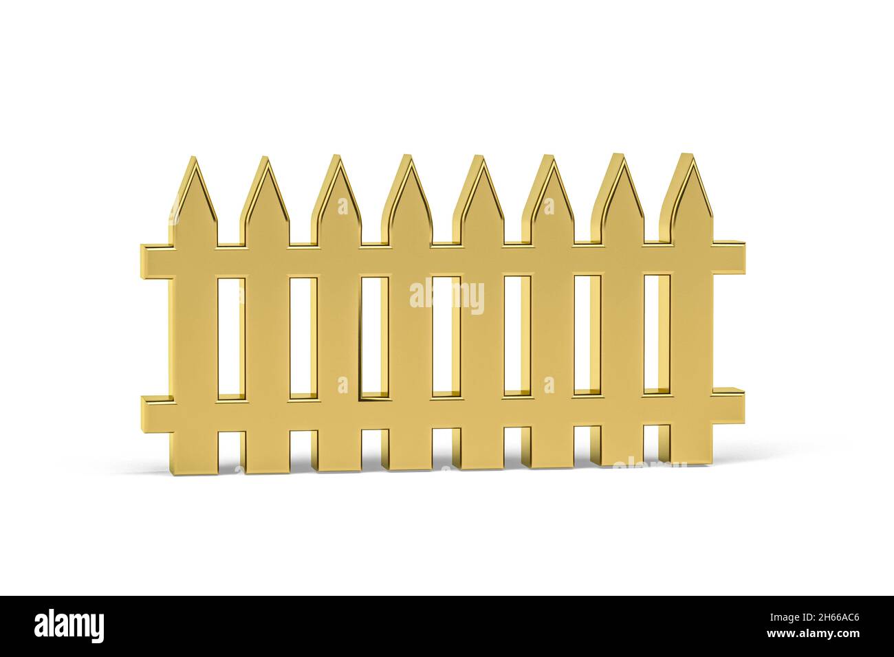 Golden 3d fence icon isolated on white background - 3d render Stock ...