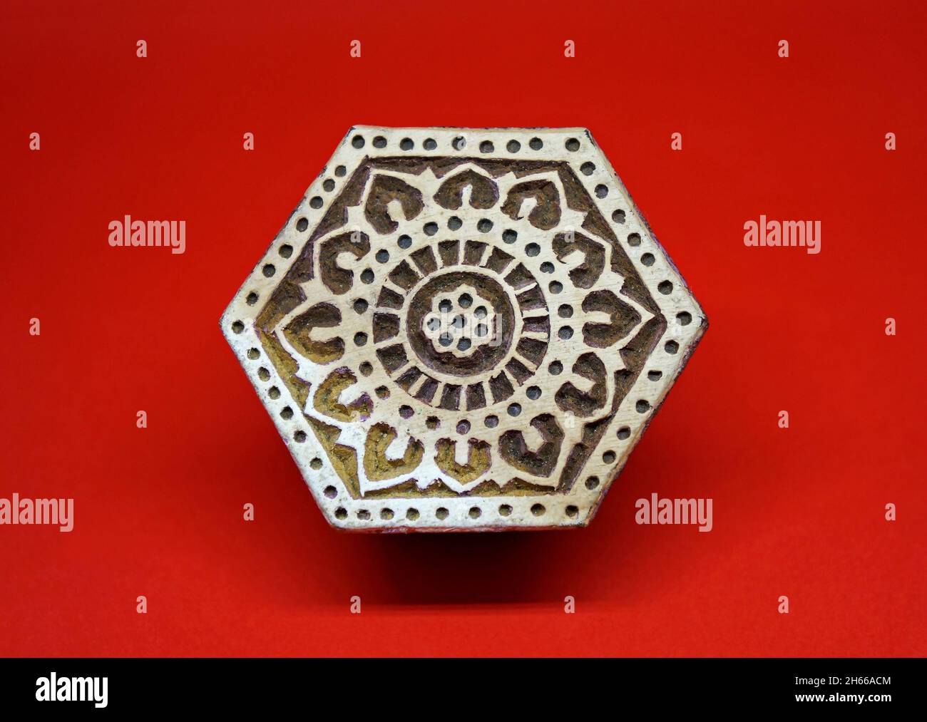 Traditional Indian block print. Wood block used for handmade textile ...