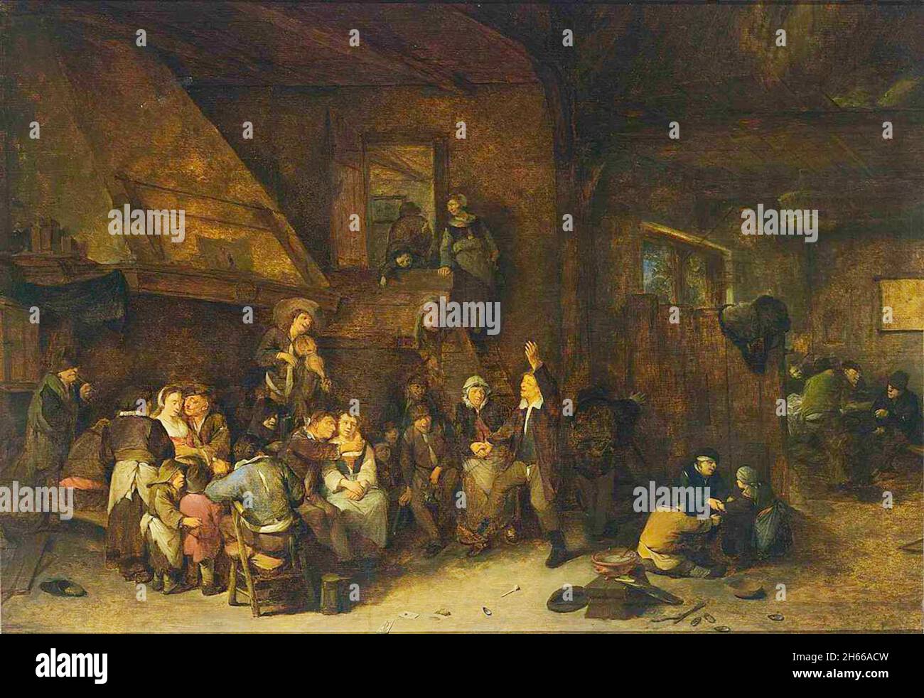 Cornelis Pietersz. Bega artwork entitled Tavern Interior - 1630 Stock ...