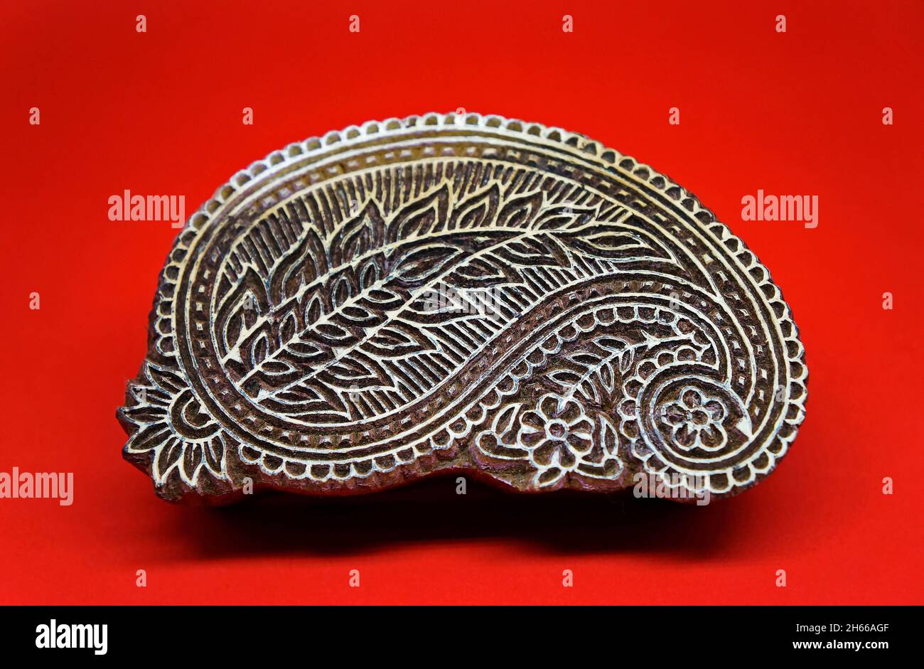 Traditional Indian block print. Wood block used for handmade textile ...