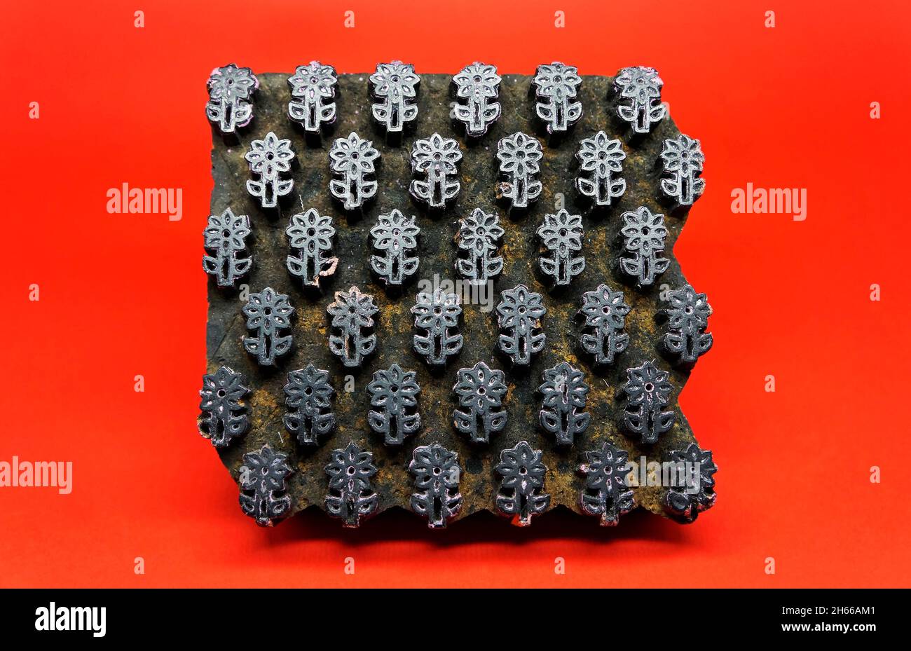 Traditional Indian block print. Wood block used for handmade textile ...