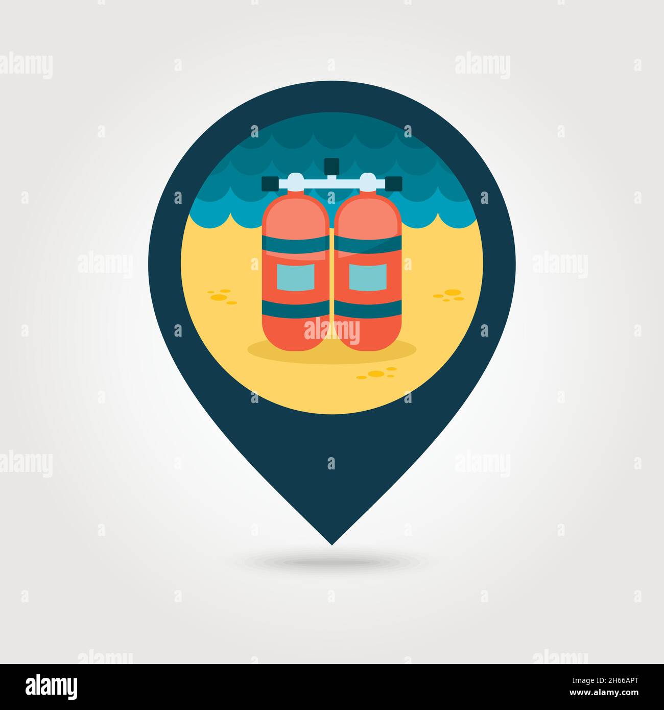 Oxygen tank vector pin map icon. Beach Map pointer. Summer Map markers ...