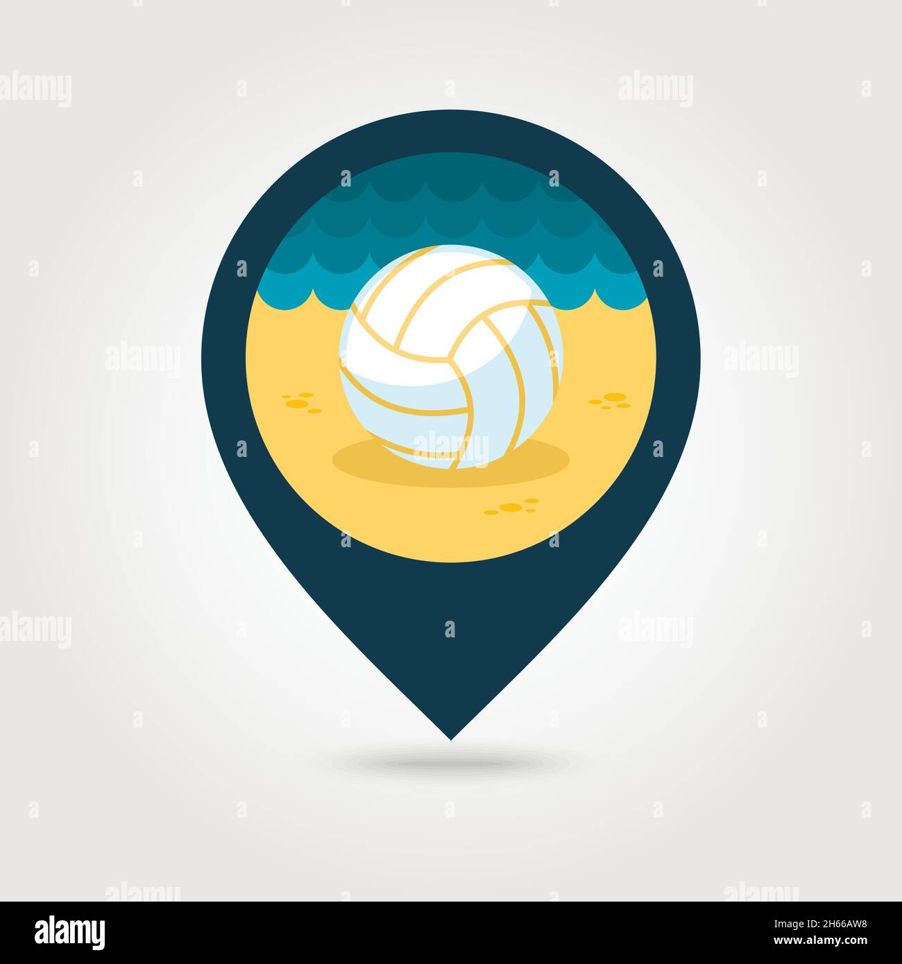 Volleyball vector pin map icon. Beach Map pointer. Summer Map markers ...