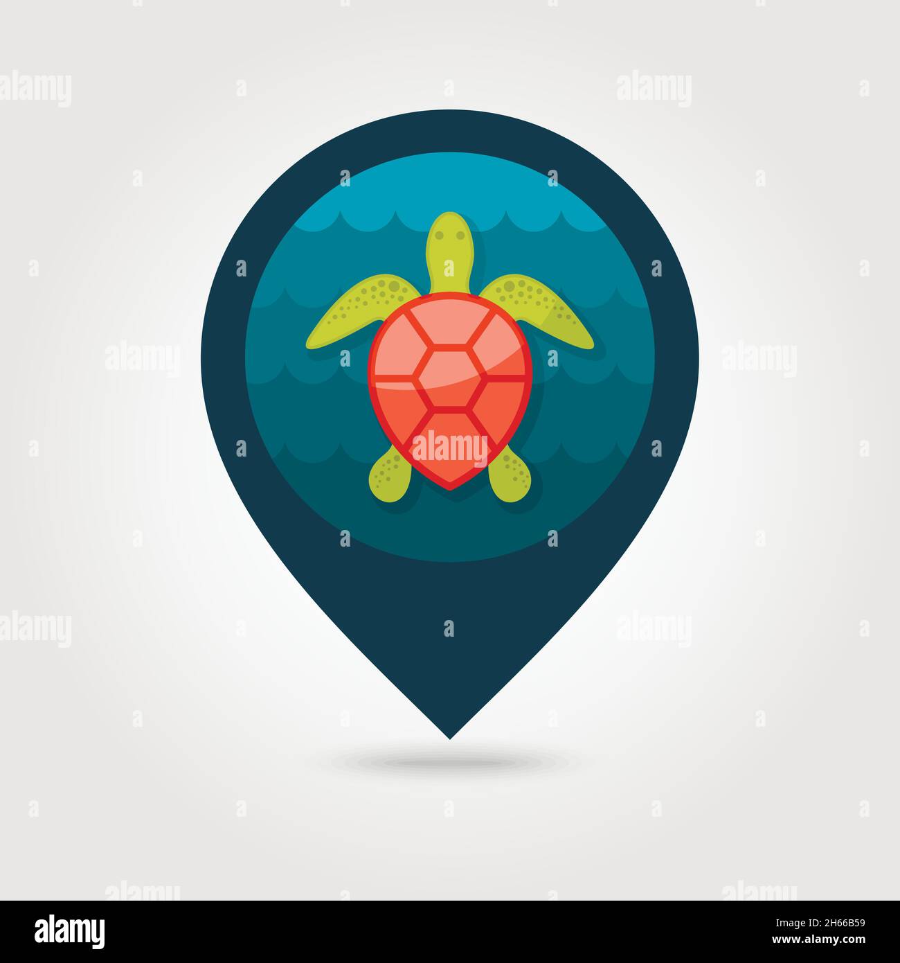 Sea turtle vector pin map icon. Beach Map pointer. Summer Map markers ...