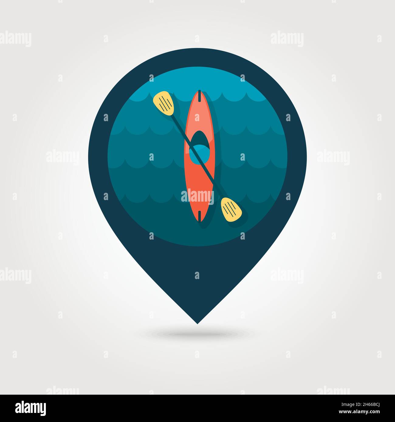Kayak pin map icon. Canoe vector. Beach Map pointer. Summer Map markers ...