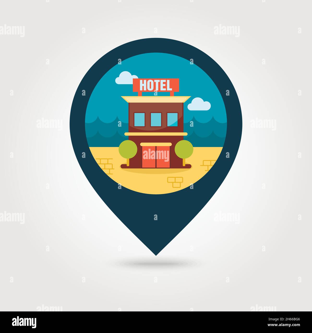Hotel vector pin map icon. Travel Map pointer. Summer Map markers ...