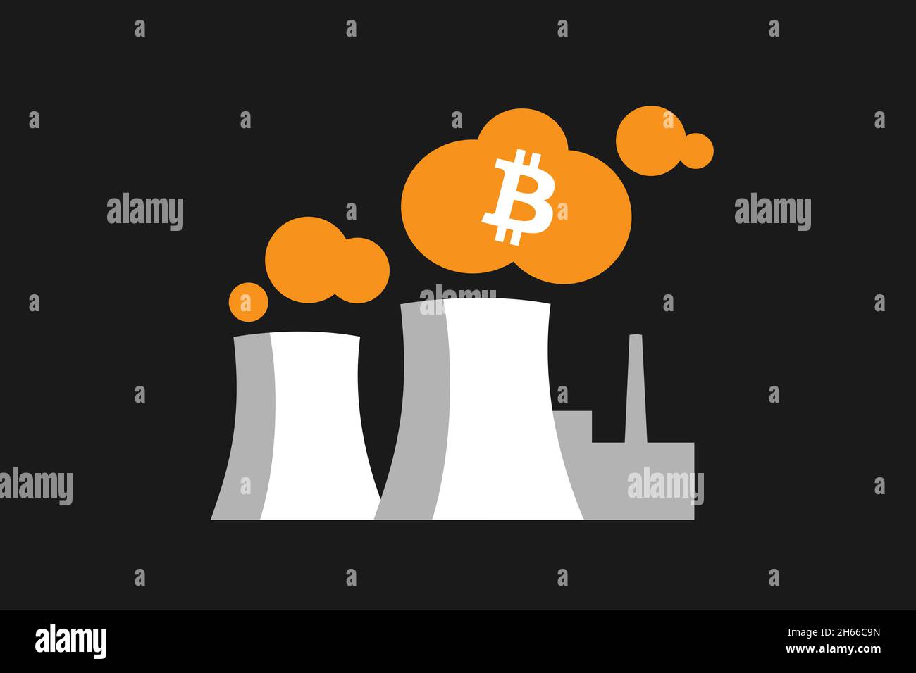 Cryptomining - industrial factory, plant and power house for mining and ...