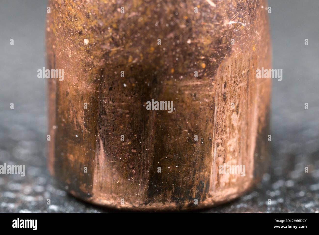 Macro of rifling on bullet Stock Photo - Alamy