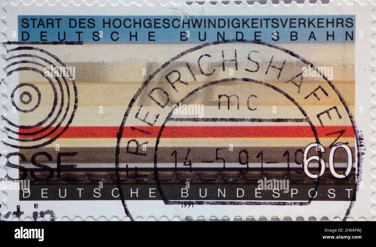 GERMANY - CIRCA 1991: a postage stamp from Germany, showing a high ...