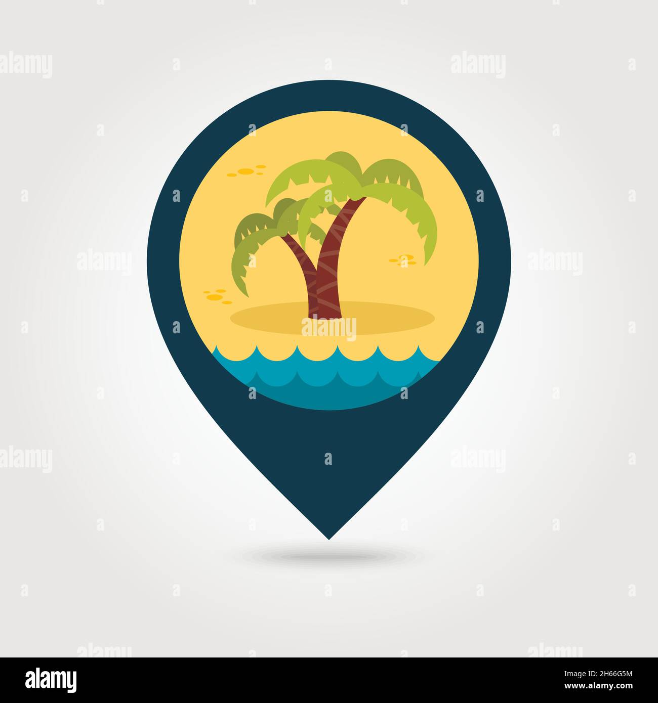 Palm tree vector pin map icon. Beach Map pointer. Summer Map markers ...
