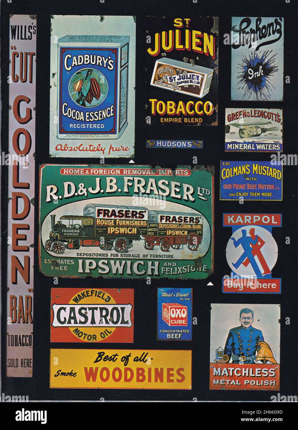 Vintage Enamel Signs of 1900s Stock Photo - Alamy