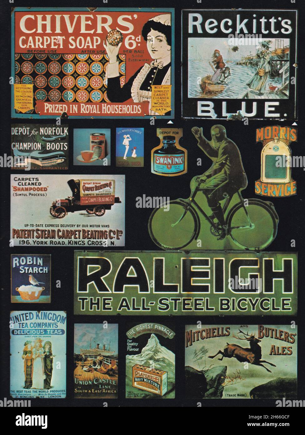 Vintage Enamel Signs of 1900s Stock Photo - Alamy