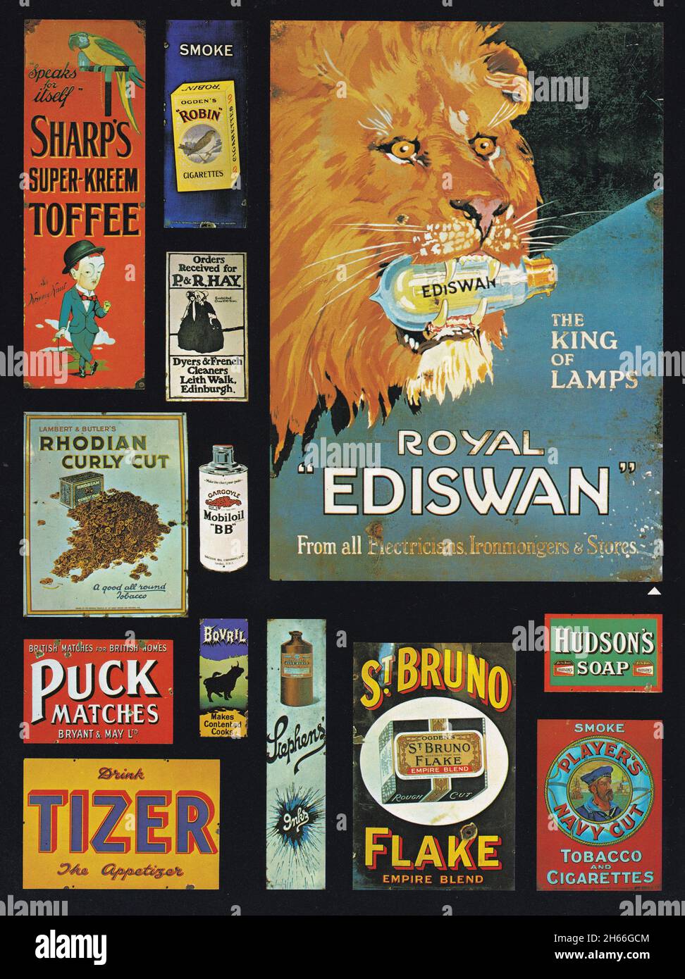Vintage Enamel Signs of 1900s Stock Photo - Alamy