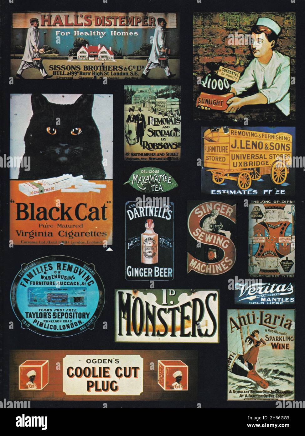 Vintage Enamel Signs of 1900s Stock Photo - Alamy
