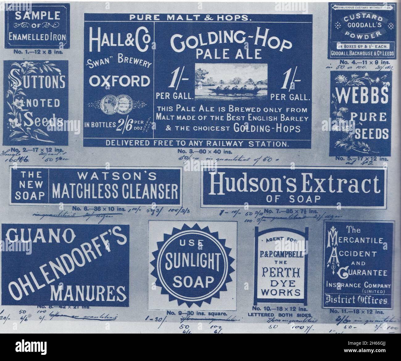 Vintage Enamel Signs of 1900s Stock Photo - Alamy