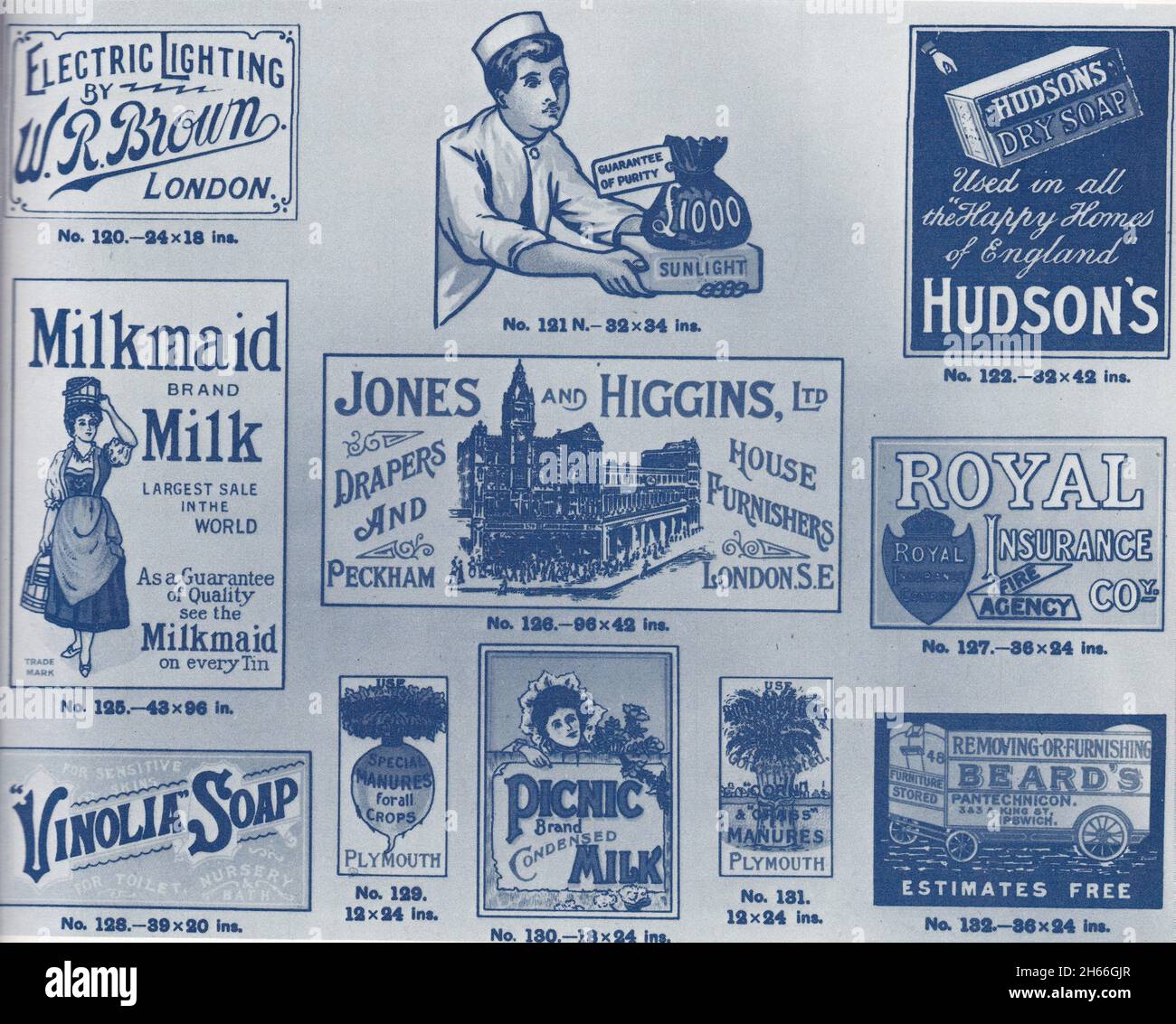 Vintage Enamel Signs of 1900s Stock Photo - Alamy