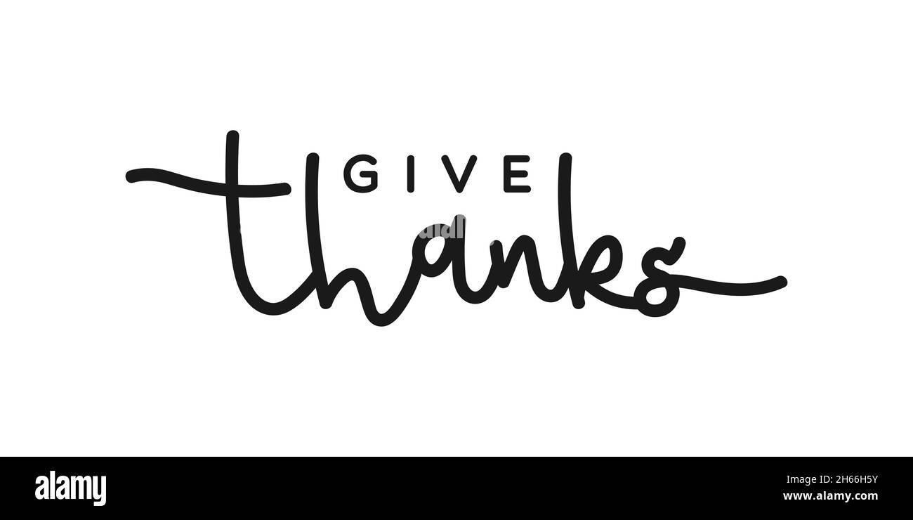 Give thanks lettering. Happy Thanksgiving. Vector illustration, flat ...