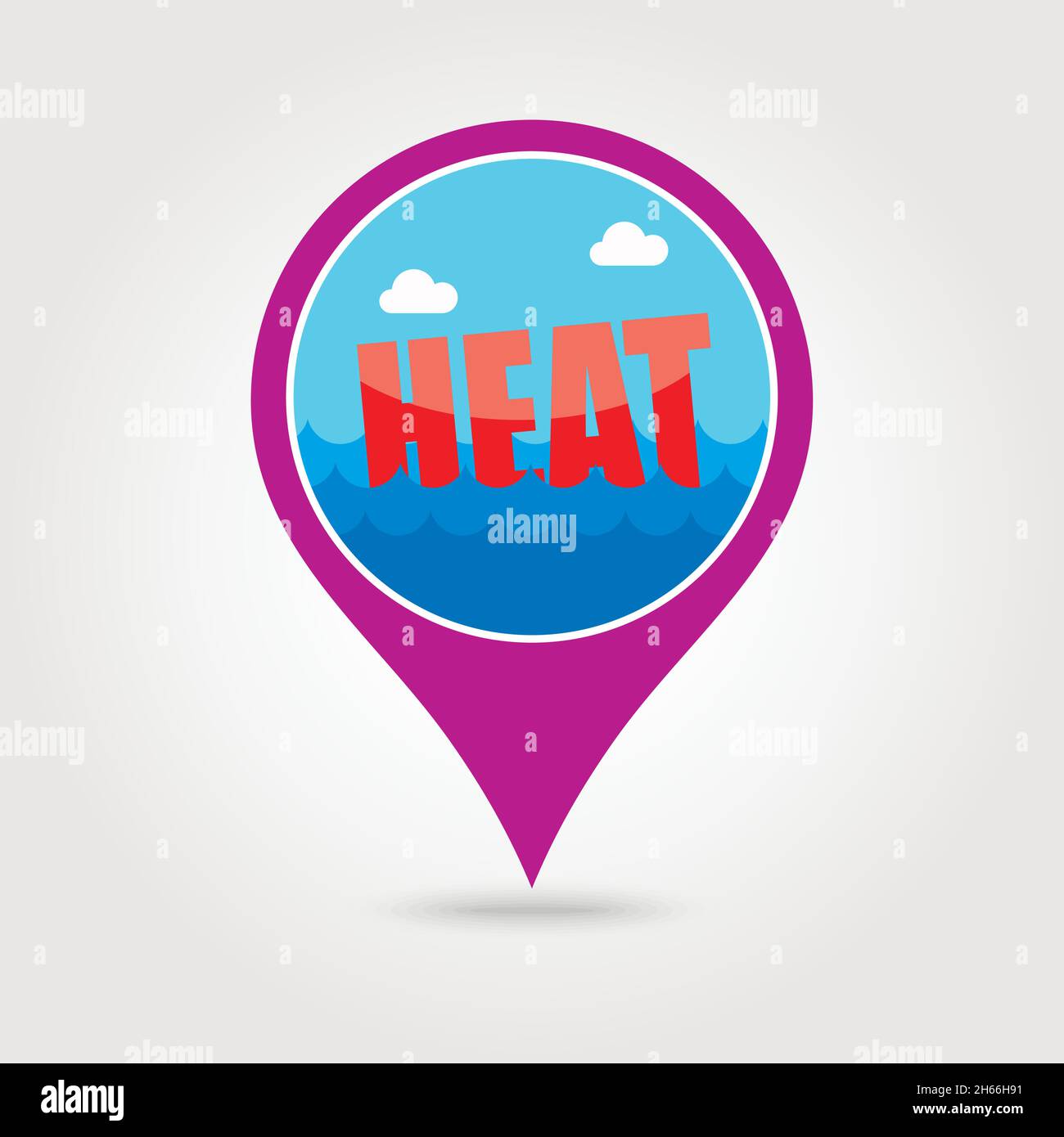 Heat vector pin map icon. Beach Map pointer. Summer Map markers ...