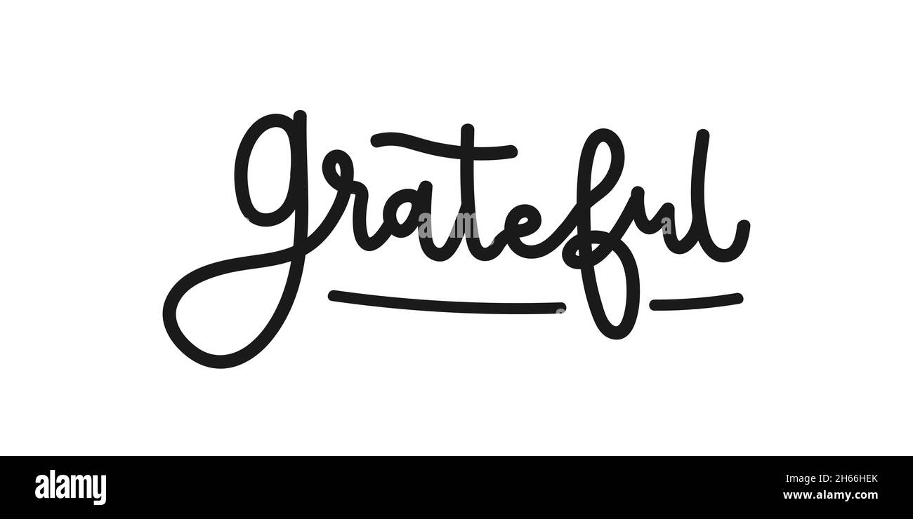 Grateful lettering. Happy Thanksgiving. Vector illustration, flat ...