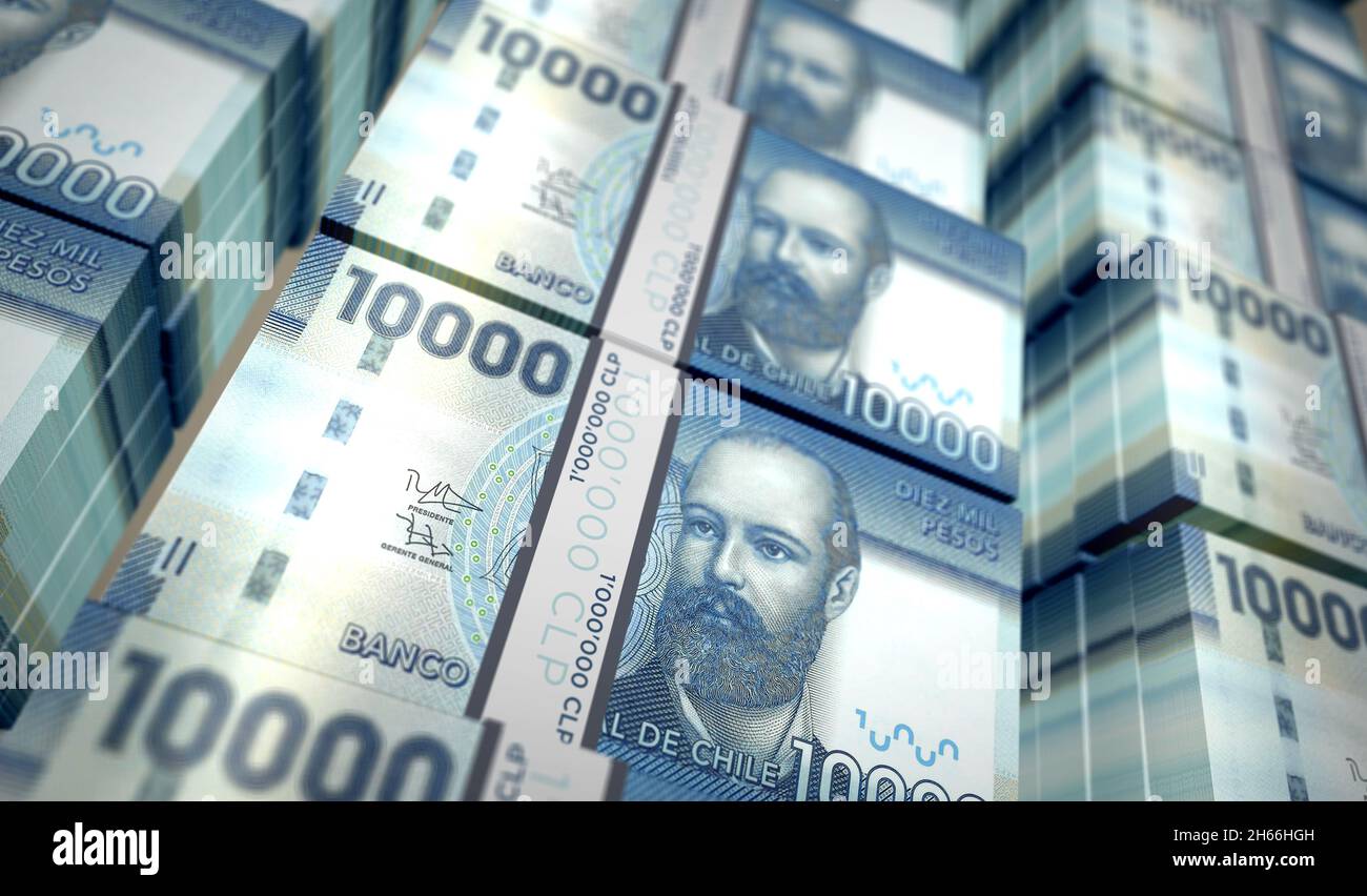 Chilean banknotes chile money hi-res stock photography and images - Alamy