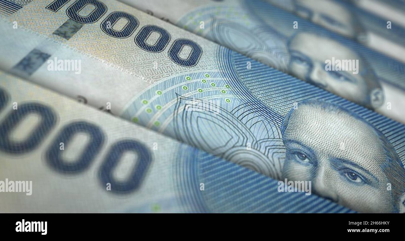 Chilean banknotes chile money hi-res stock photography and images - Alamy