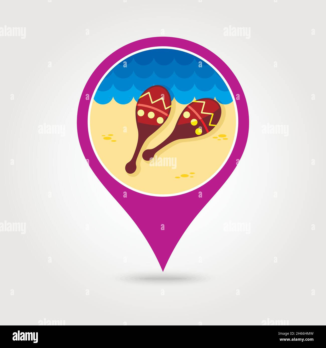 Maracas vector pin map icon. Beach Map pointer. Summer Map markers ...